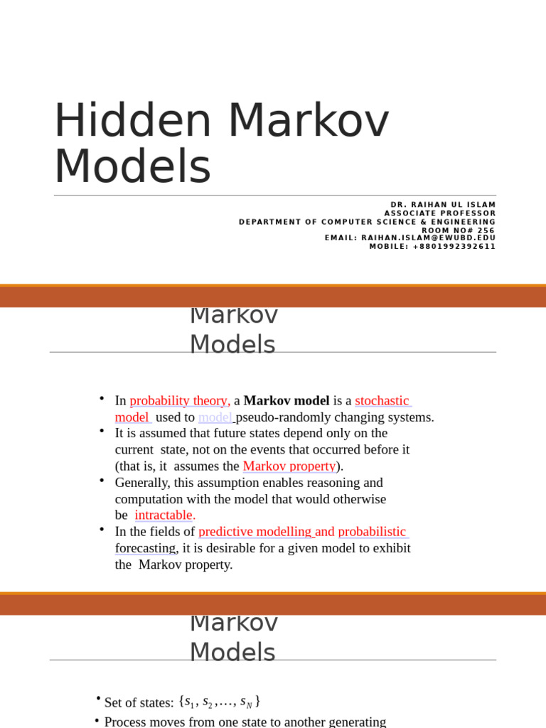 Understanding Hidden Markov Models | PDF | Markov Chain | Probability Theory