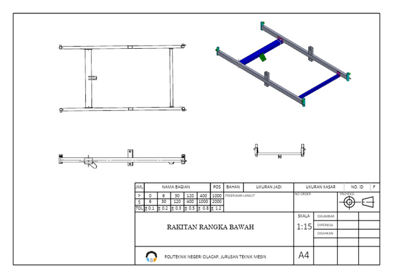 Rakitan Rangka Bawah Drawing | PDF