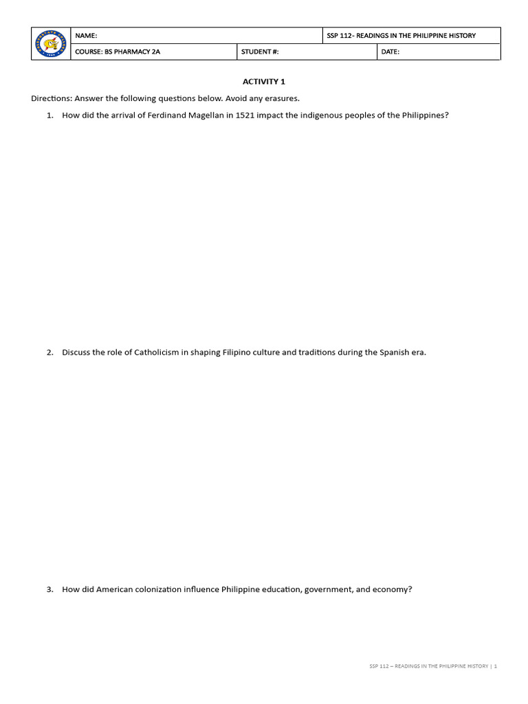 SSP 112 Activity 1 | PDF