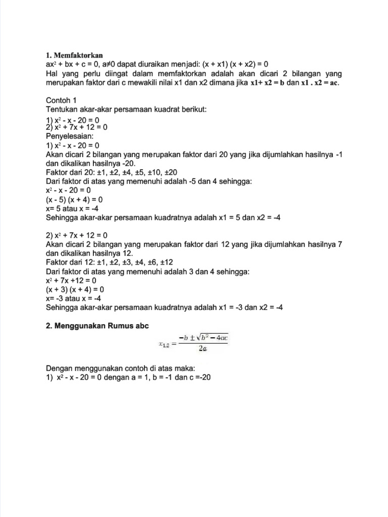 PDF Materi Pemfaktoran - Compress | PDF