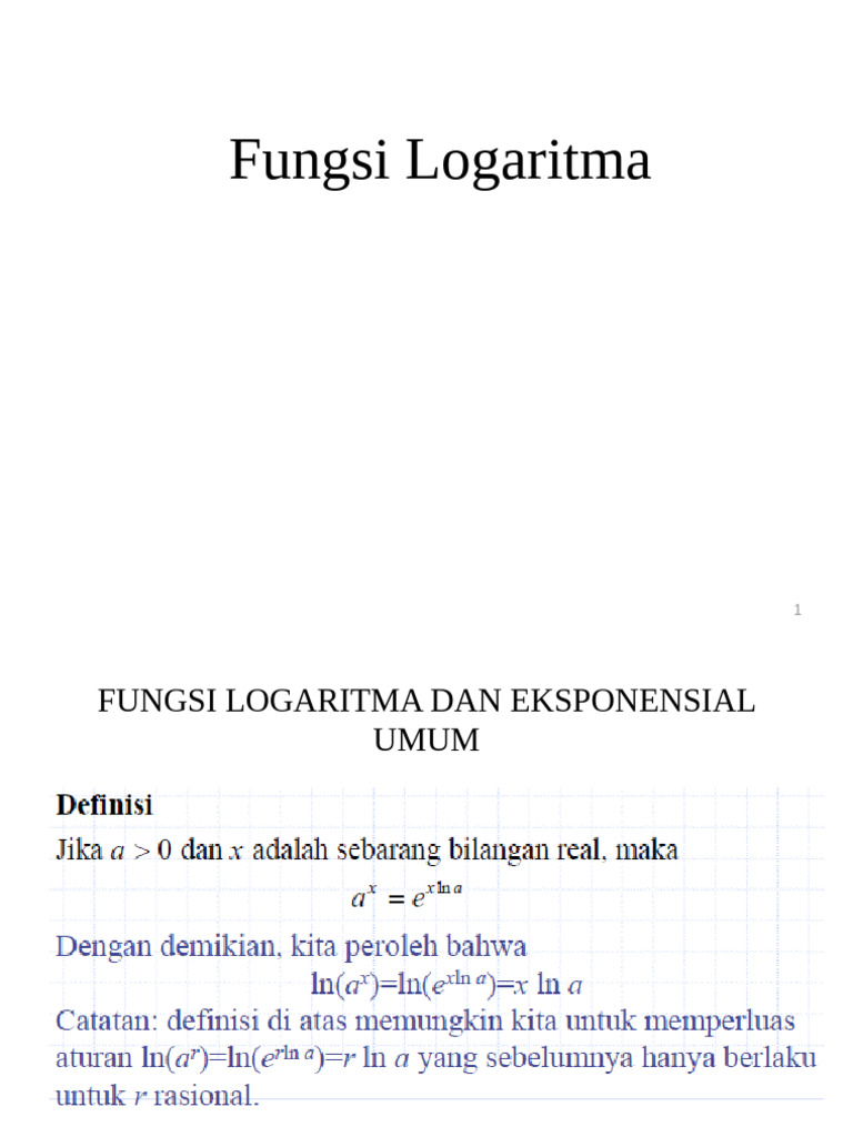 Fungsi Logaritma | PDF
