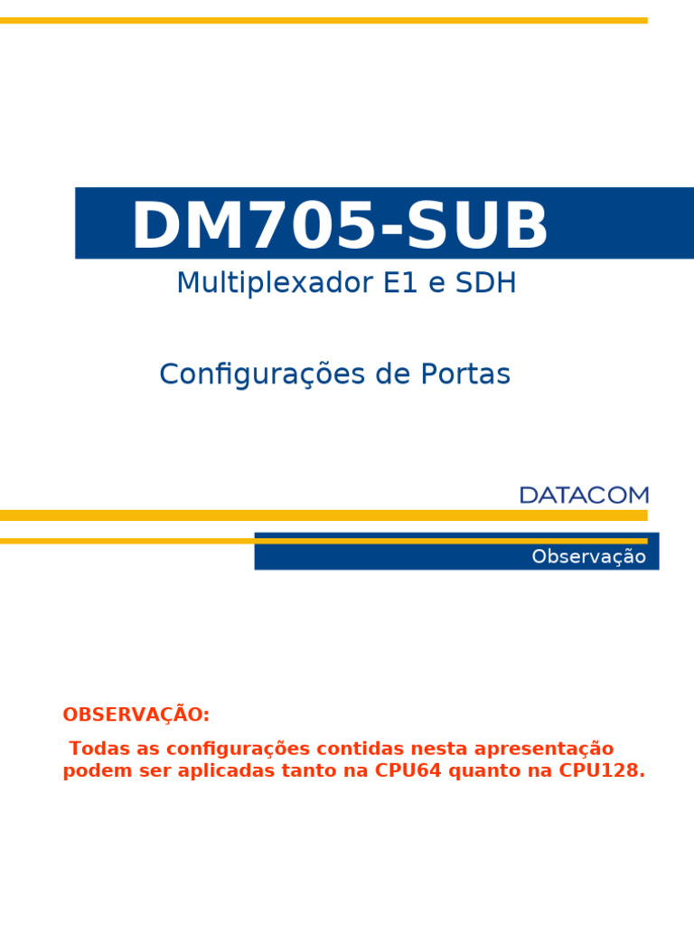 4 - DM705-SUB - Configuracoes - Portas - Rev - 04 | PDF | Comutador de ...