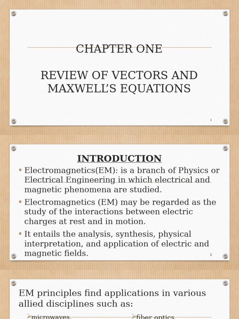 Chapter 1 Review of Vectors and Maxwell's Equations | PDF | Flux | Divergence