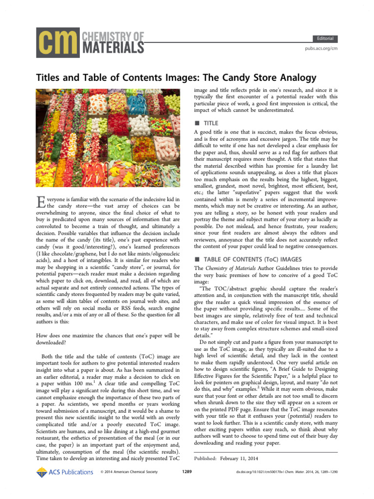 Crafting Effective Titles and ToC Images | PDF | Page Layout | Materials