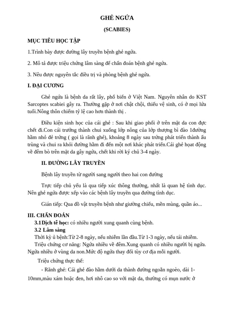 Da Lieu - Benh Ghe Ngua | PDF