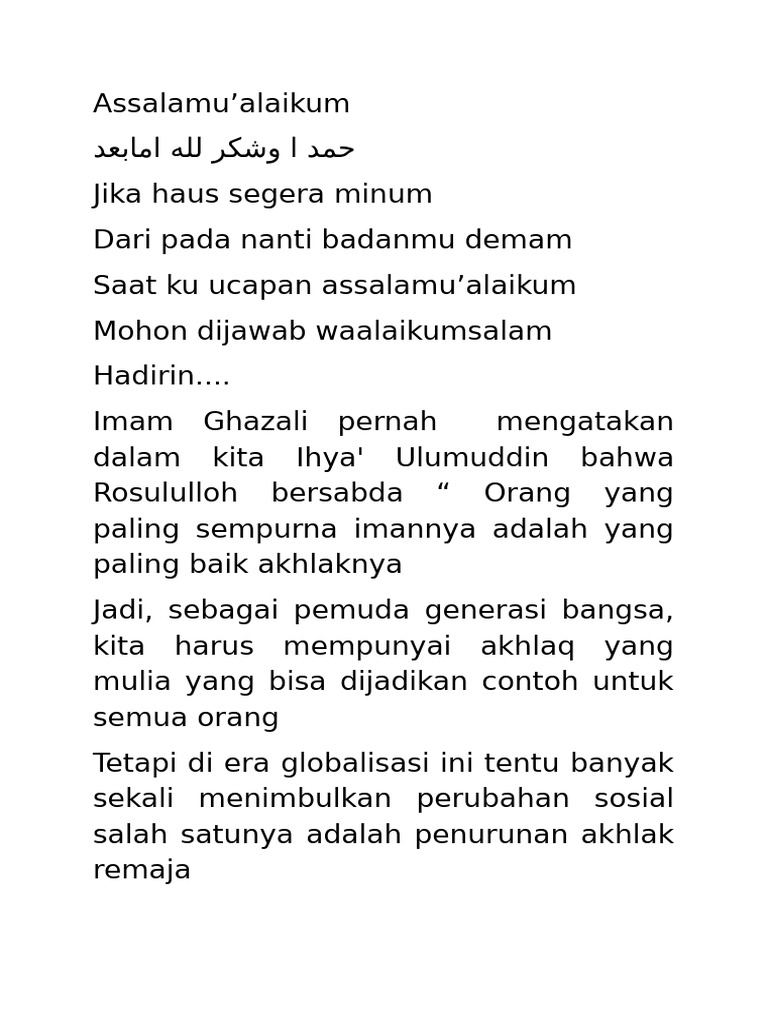 Teks Pidato Revisi | PDF