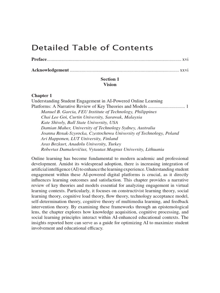018 Detailed-Table-of-Contents | PDF | Teachers | Educational Technology