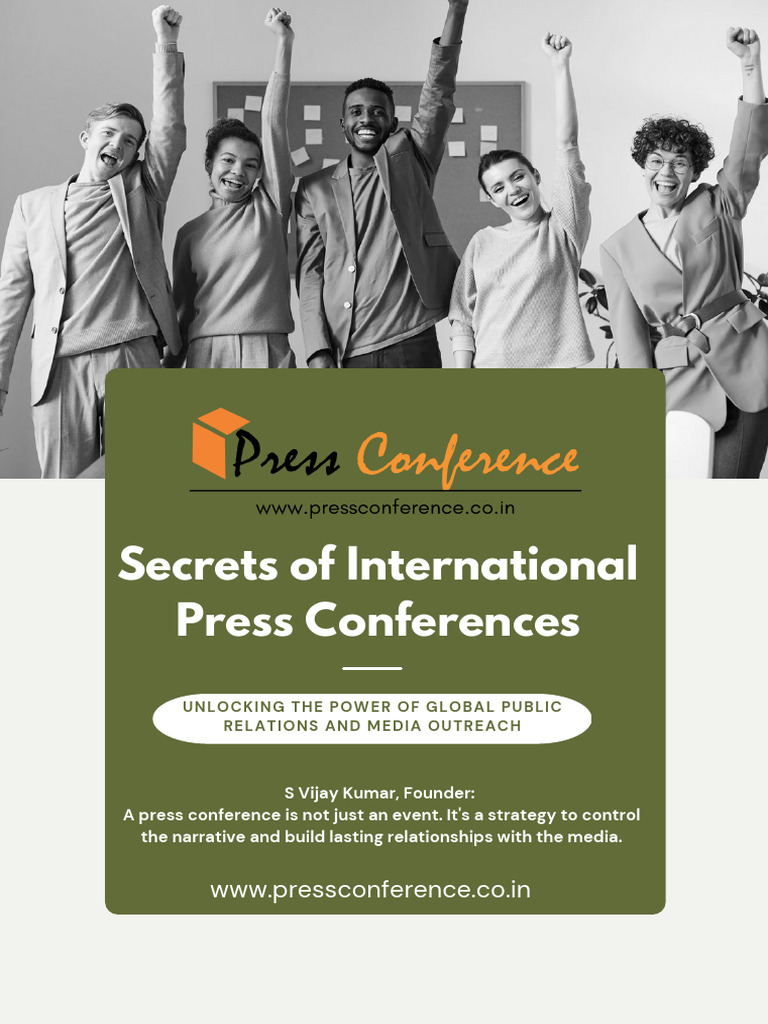 Secrets of International Press Conferences S Vijay Kumar, Founder, Press Conference Portal World ...