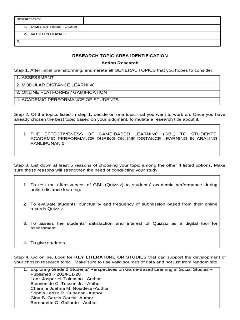 Copy of Action Research template. docx | PDF | Procedural Knowledge ...