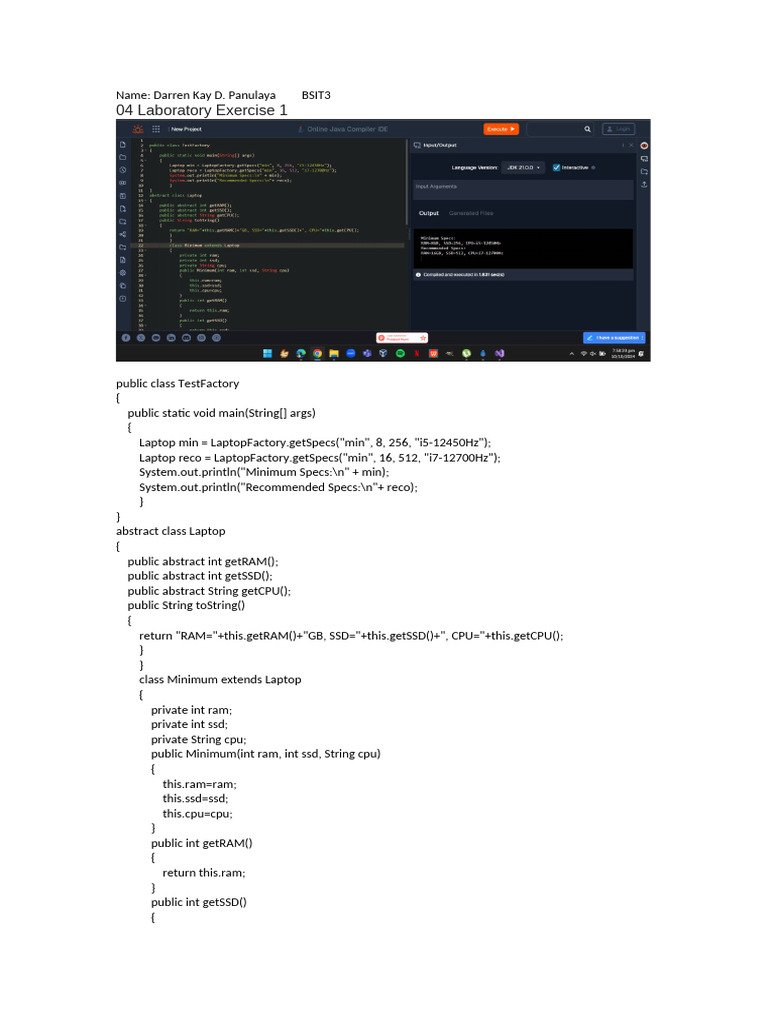 04 Laboratory Exercise 1 | PDF
