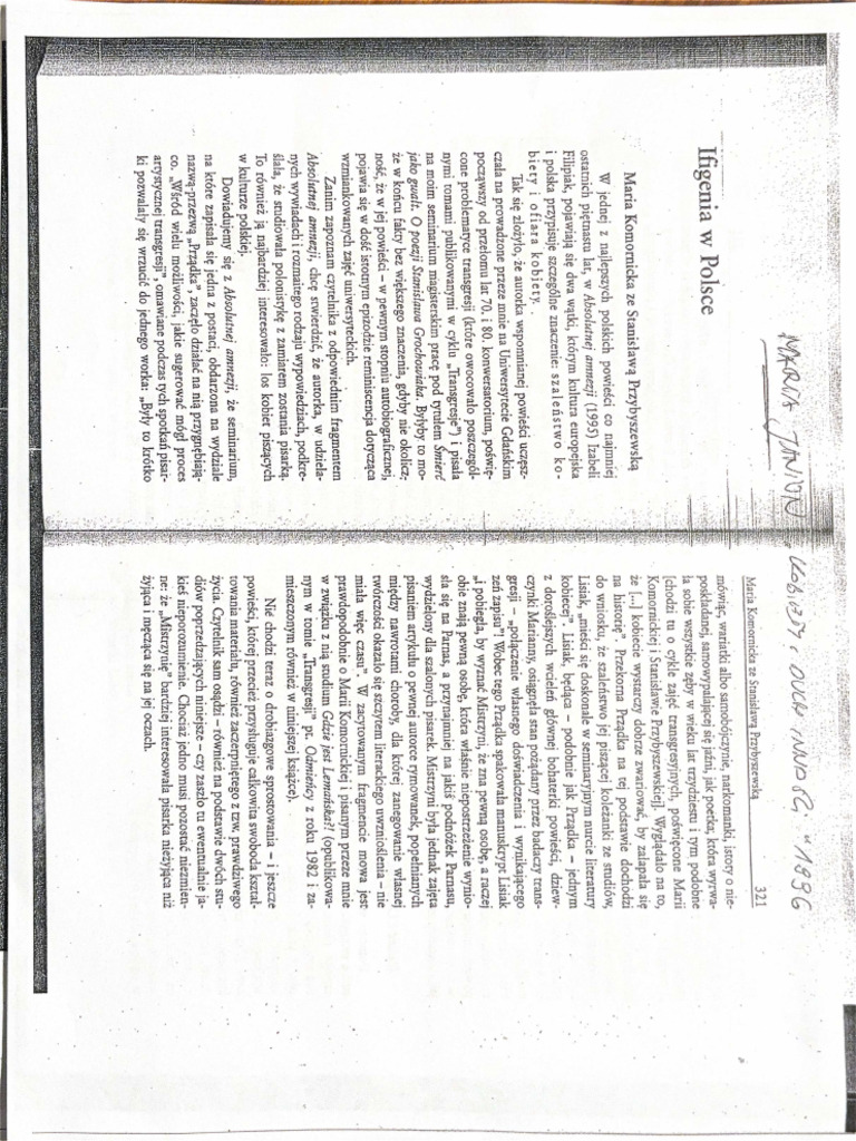 Maria Janion - Ifigenia w Polsce_compressed | PDF