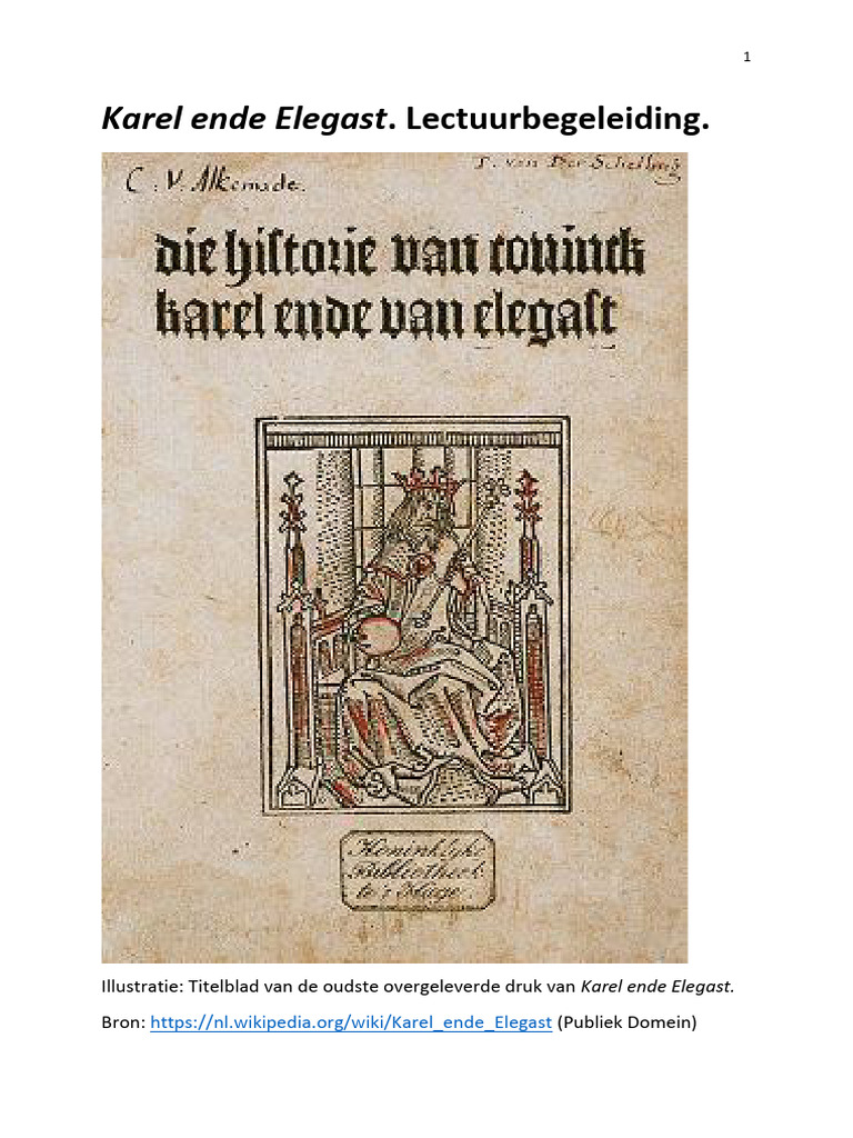Karel Ende Elegast. Vragen en Opdrachten | PDF