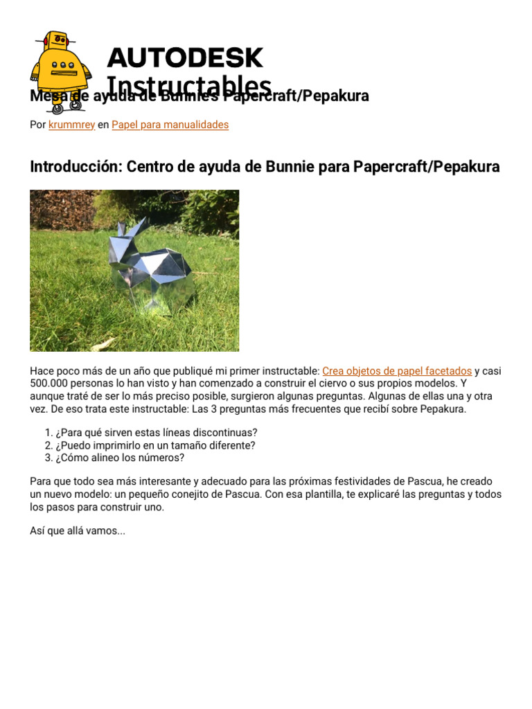 Mesa de Ayuda para Hacer Pepakura y Papercraft de Bunnie - 10 Pasos (Con Imágenes ...