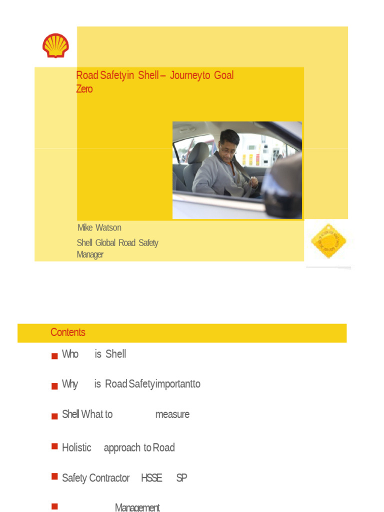 Shell's Road Safety Strategy for Goal Zero | PDF | Road Traffic Safety ...