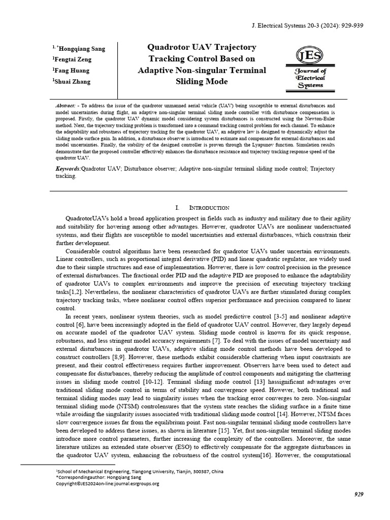 Adaptive Non Singular Terminal Sliding Mode | PDF | Control Theory | Applied Mathematics