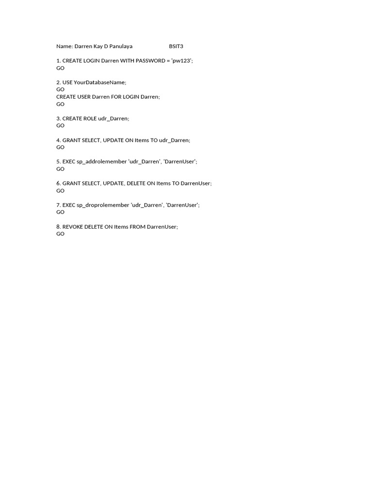 Sql User And Role Management Script Pdf