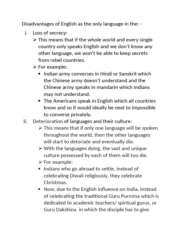 Disadvantages of Global English Dominance | PDF | Guru | English Language
