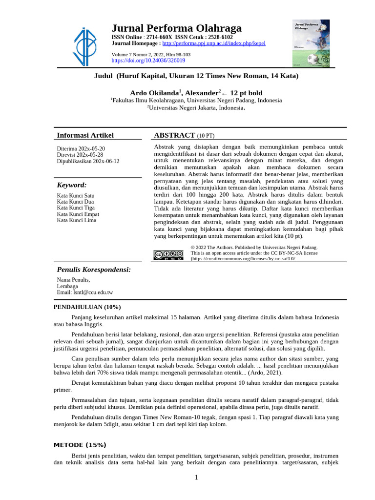 Template Indonesia Performa | PDF