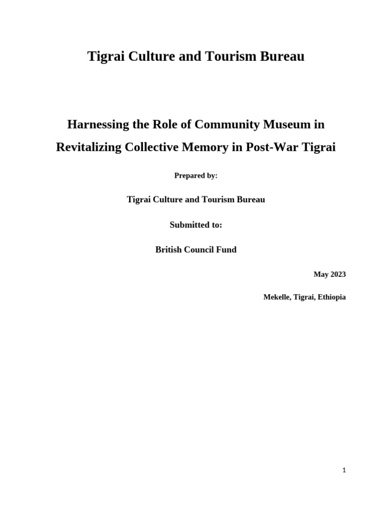 Community Museum Impact in Post-War Tigrai | PDF | Monitoring And ...