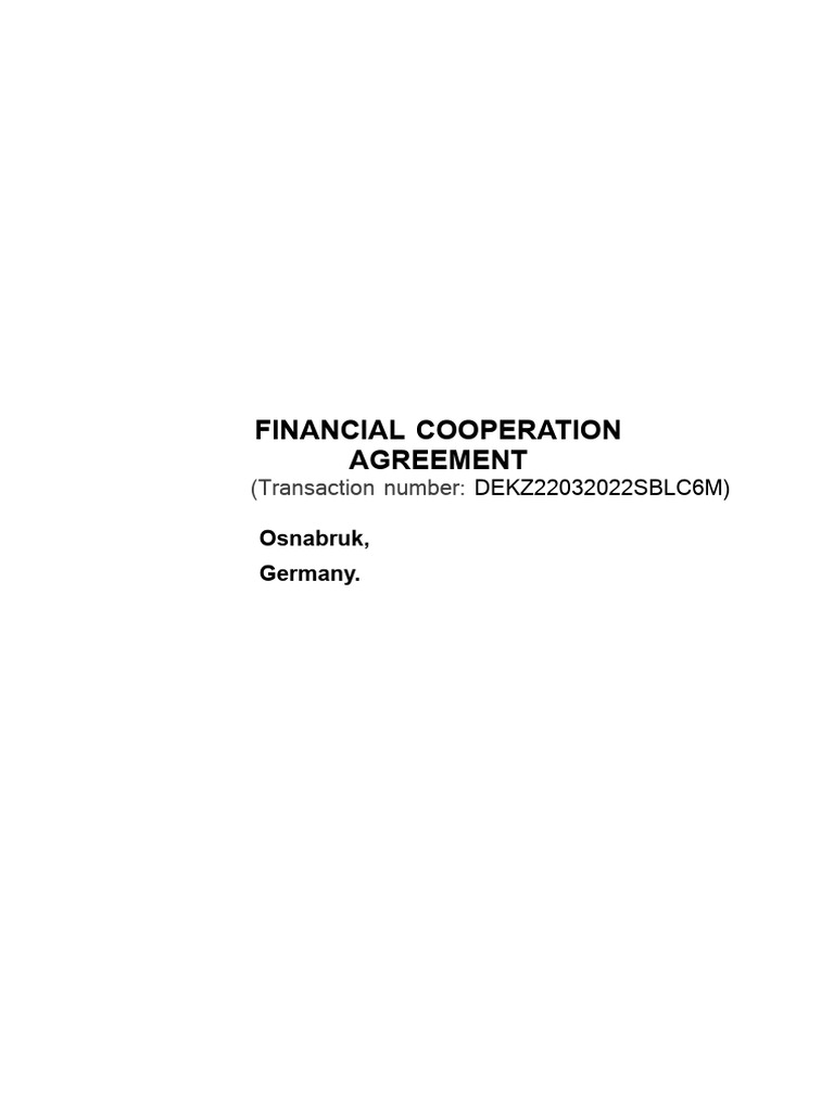 Financial Cooperation Agreement Draft - Two-Parties (Edit) | PDF ...
