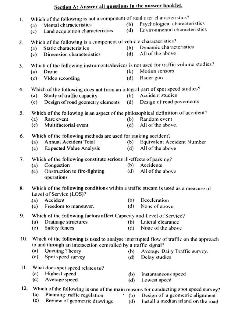 Traffic Questions | PDF
