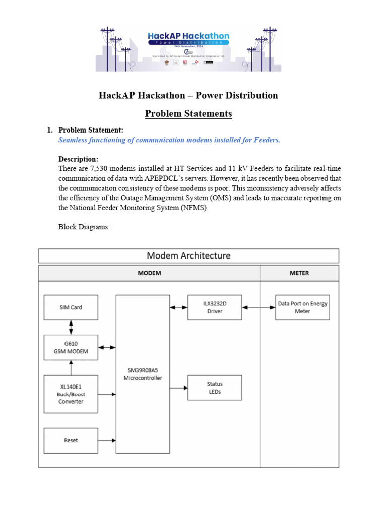Hackap Power Distribution Problem Statements | PDF | Insulator (Electricity) | Electric Power ...