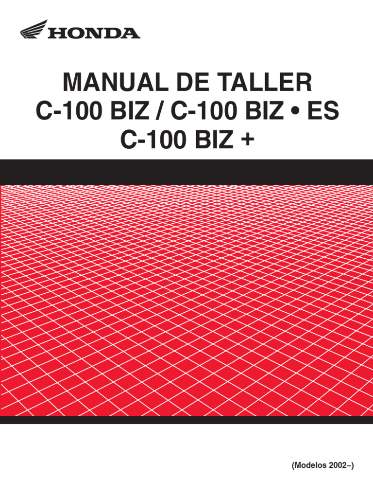 Manual de Taller Honda C-100 Biz | PDF | Embrague | Tornillo
