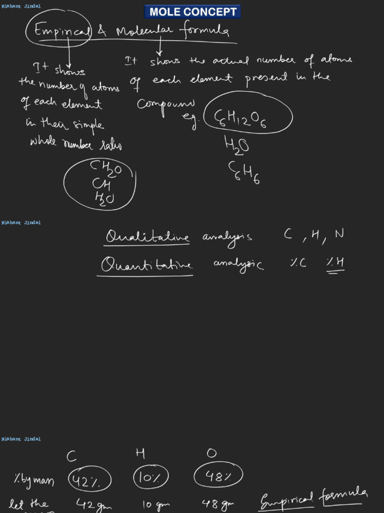 Mole Concept - L-10 (Class Notes) NJ - 247 | PDF