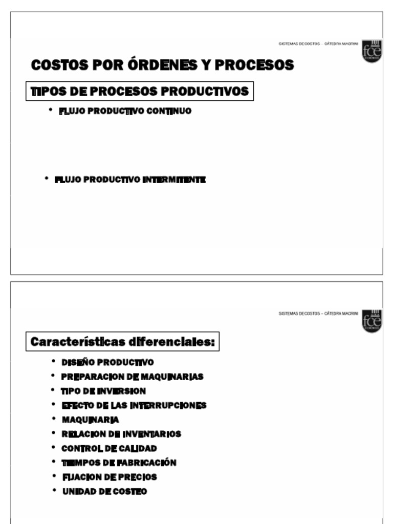 Costos por ordenes y costos por procesos | PDF