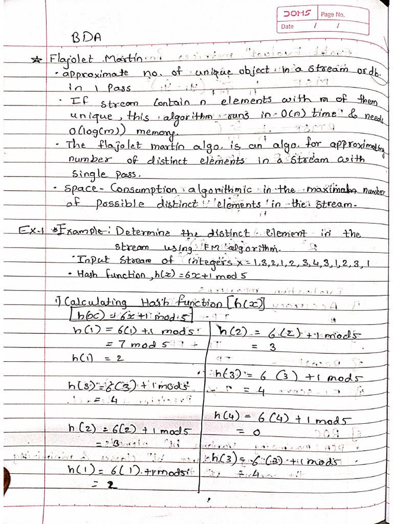 BDA Numericals & Diagrams by VP | PDF
