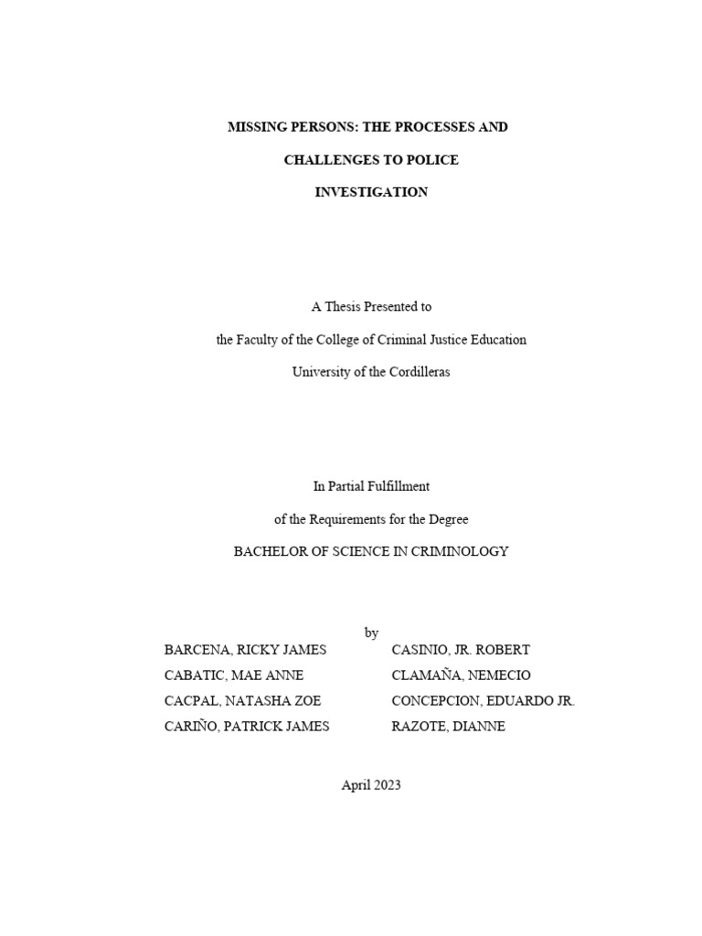 Cabatic Et Al. Finito | PDF | Community Policing | Police