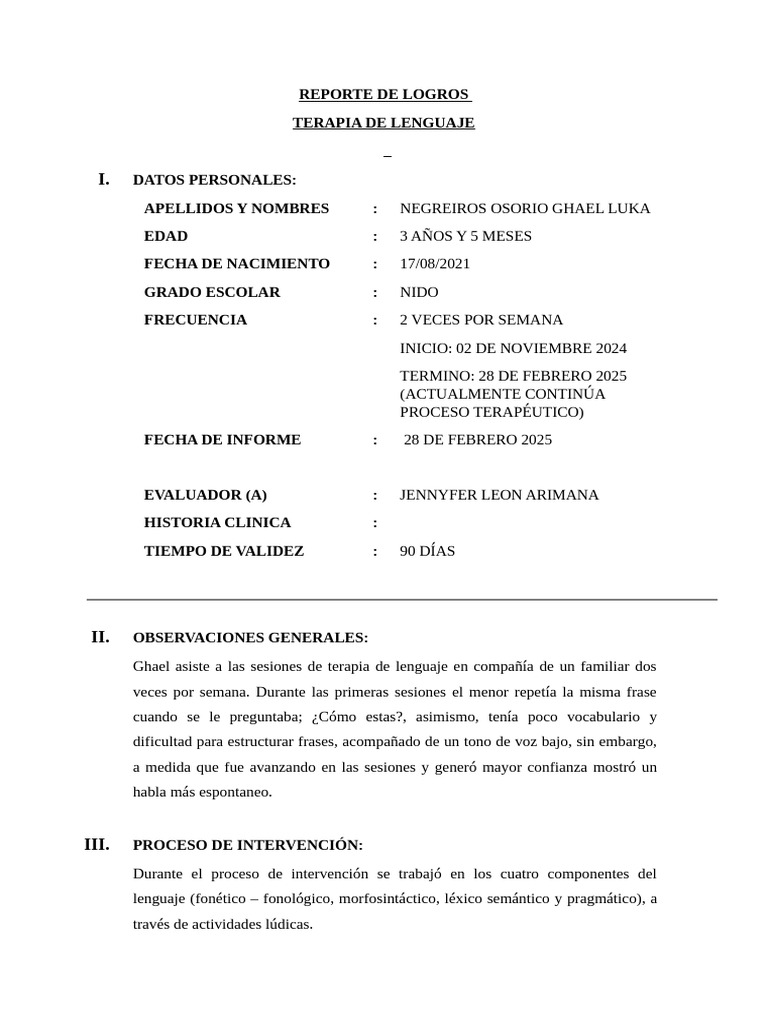 Reporte de Logros Ghael Co | PDF | Fonología | Léxico