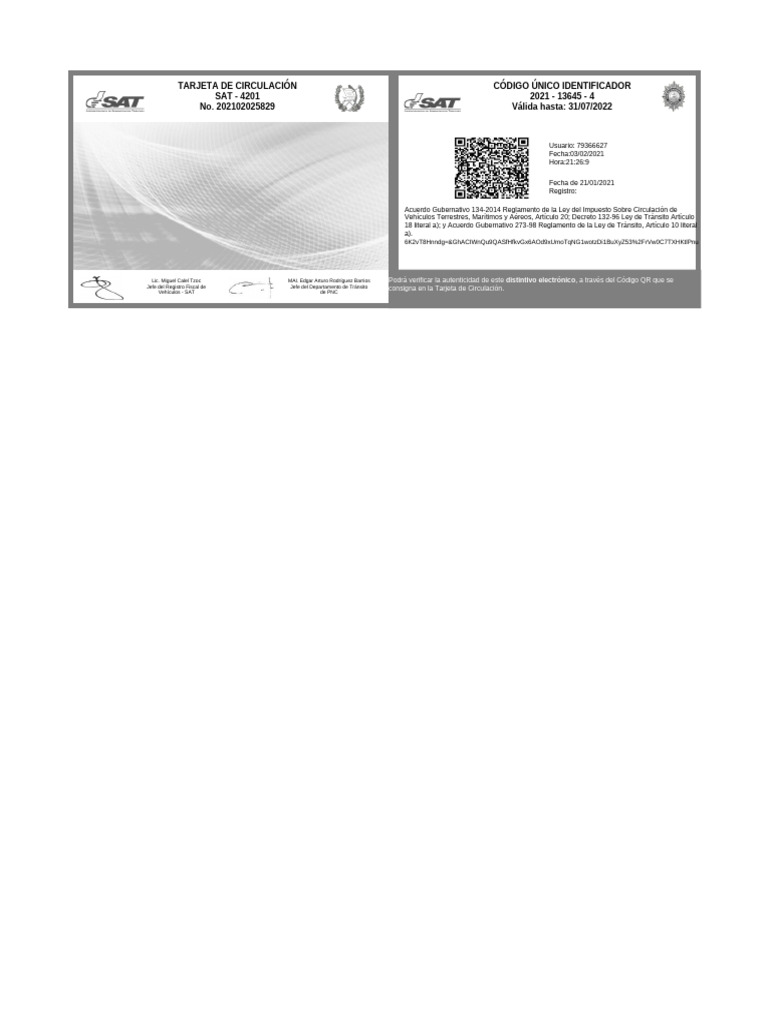 Tarjeta Firma Edgar | PDF | Vehículo de motor | Vehículos