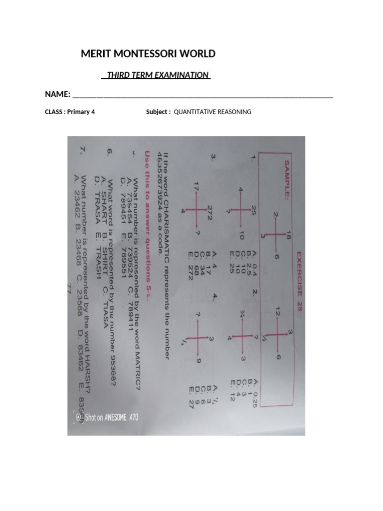 Basic 4 Third Term Quantitative | PDF