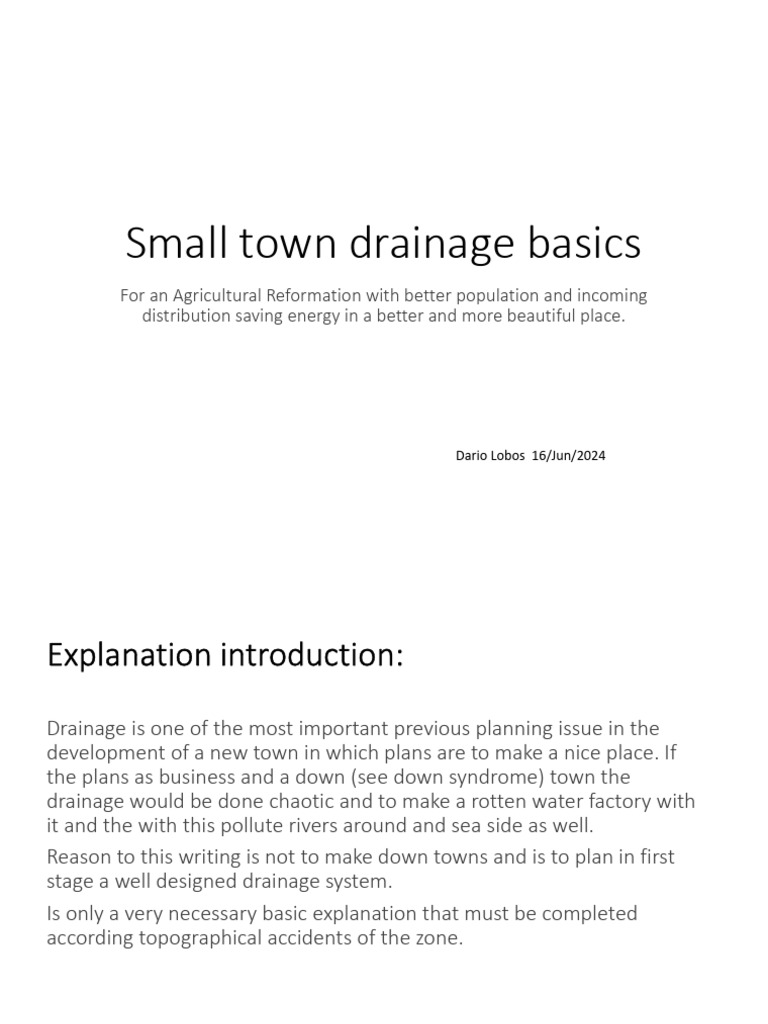 Small Town Drainage Basics | PDF | Concrete | Sea