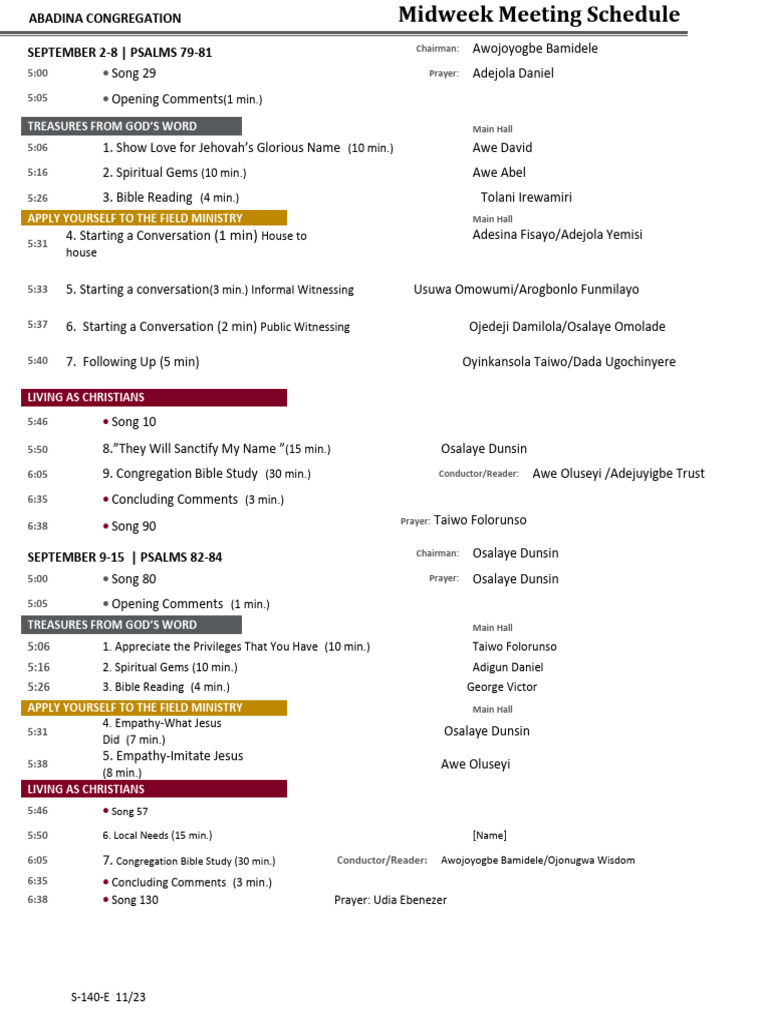 MidweekMeeting September 2024 | PDF | Theology | Religious Belief And Doctrine