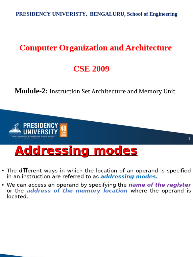 COA CSE 2009 Module-2 Part-1 | PDF | Central Processing Unit | Office Equipment