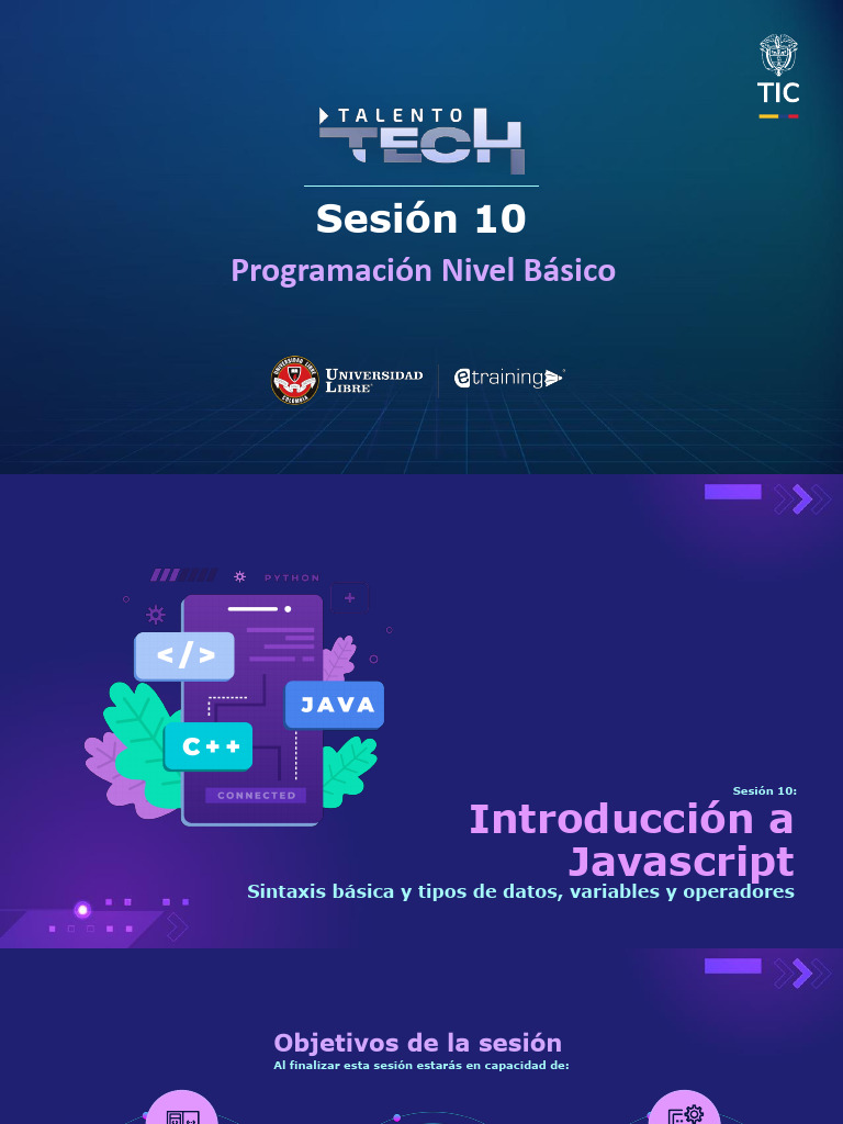 Sesion 10 - Sintaxis B Ísica y Tipos de Datos Variables y Operadores - Dise o | PDF | Script ...