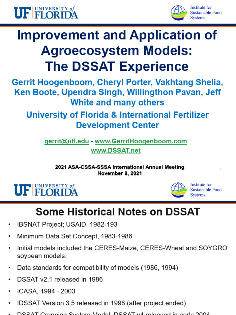 ASA-CSSA-SSSA 2021 Annual Meeting DSSAT Update | PDF | Forecasting ...