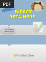 Direct Retainers in Prosthodontics | PDF | Dentistry Branches