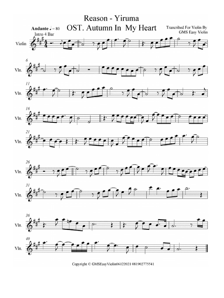 Reason - Yiruma GMS Cover | PDF