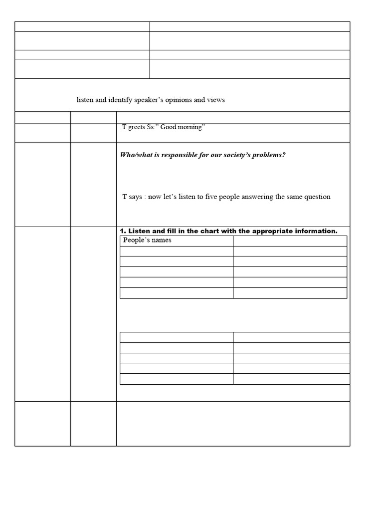 Lesson Plan-Listening | PDF | Learning | Human Communication