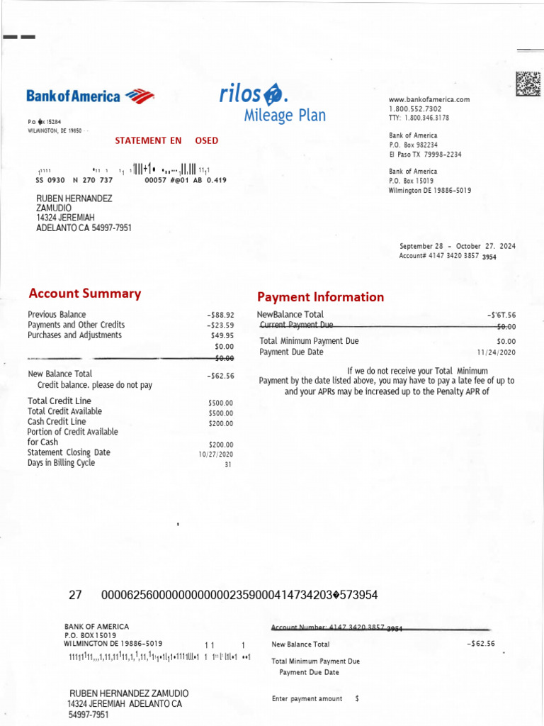 Credit Card Statement | PDF