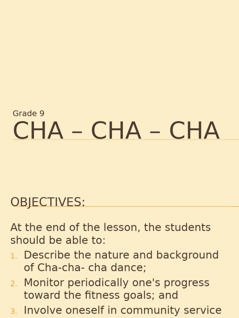 Cha - Cha - Cha | PDF | Dances | Cognition