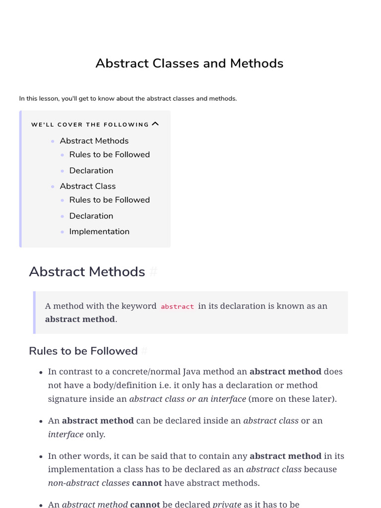 51 Abstract Classes and Methods | PDF | Class (Computer Programming ... 51 Abstract Classes and Methods | PDF | Class (Computer Programming ...