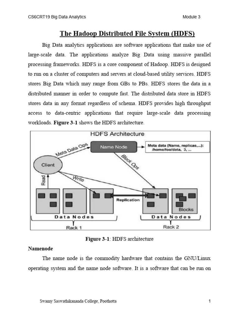 Module 3 Session 3 HDFS | PDF | Apache Hadoop | Computer Cluster