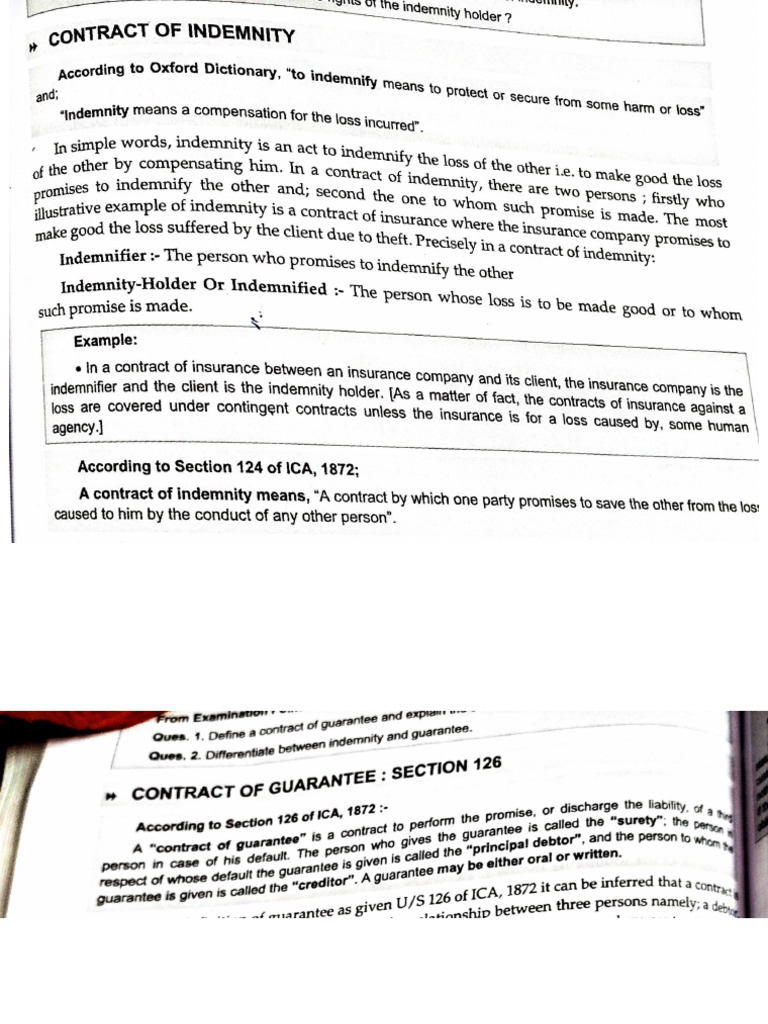 Indemnity and Guarantee | PDF