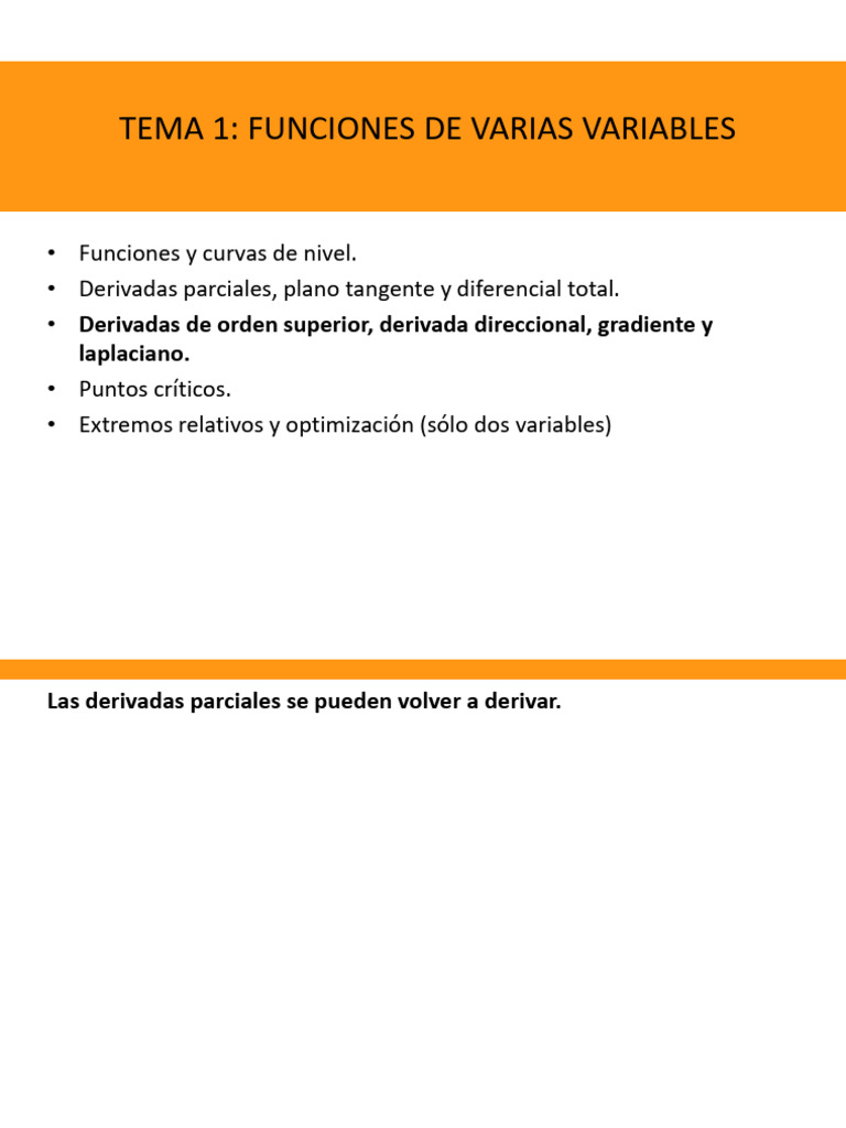 Funciones de Varias Variables y Derivadas | PDF | Derivado | Degradado