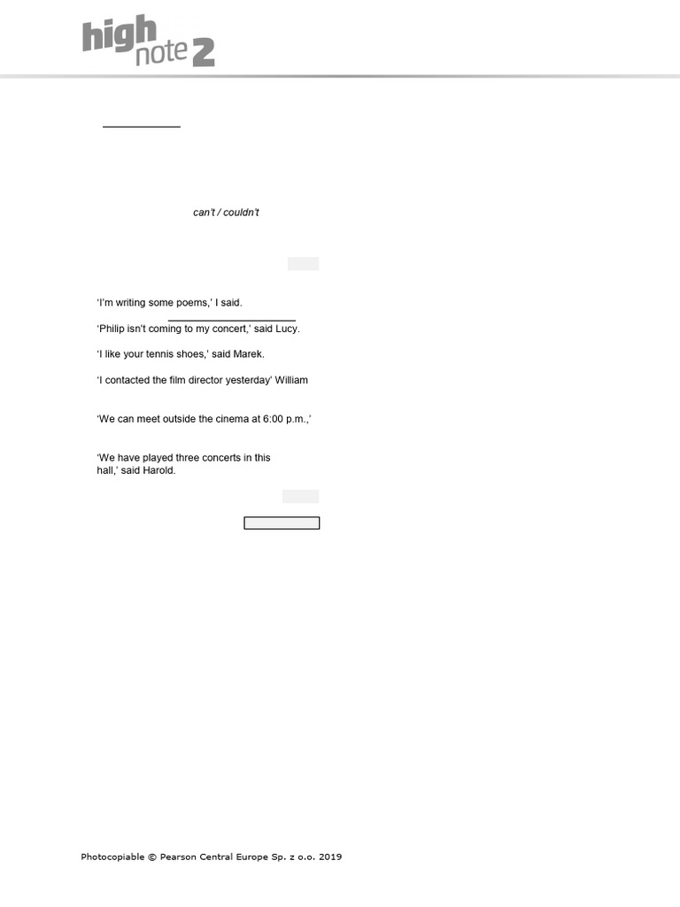 HighNote2 U9C Grammar Quiz B | PDF