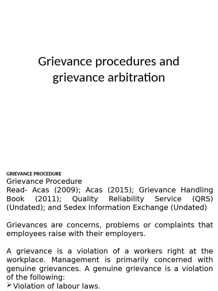 Grievance Procedures and Grievance Arbitration | PDF | Employment | Business Law